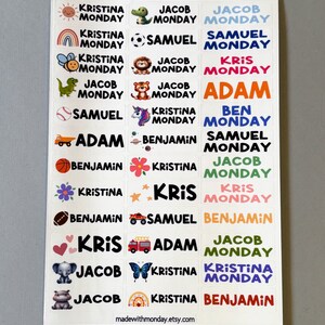 Custom Name Stickers | 36 Stickers | School Labels | School Stickers ...