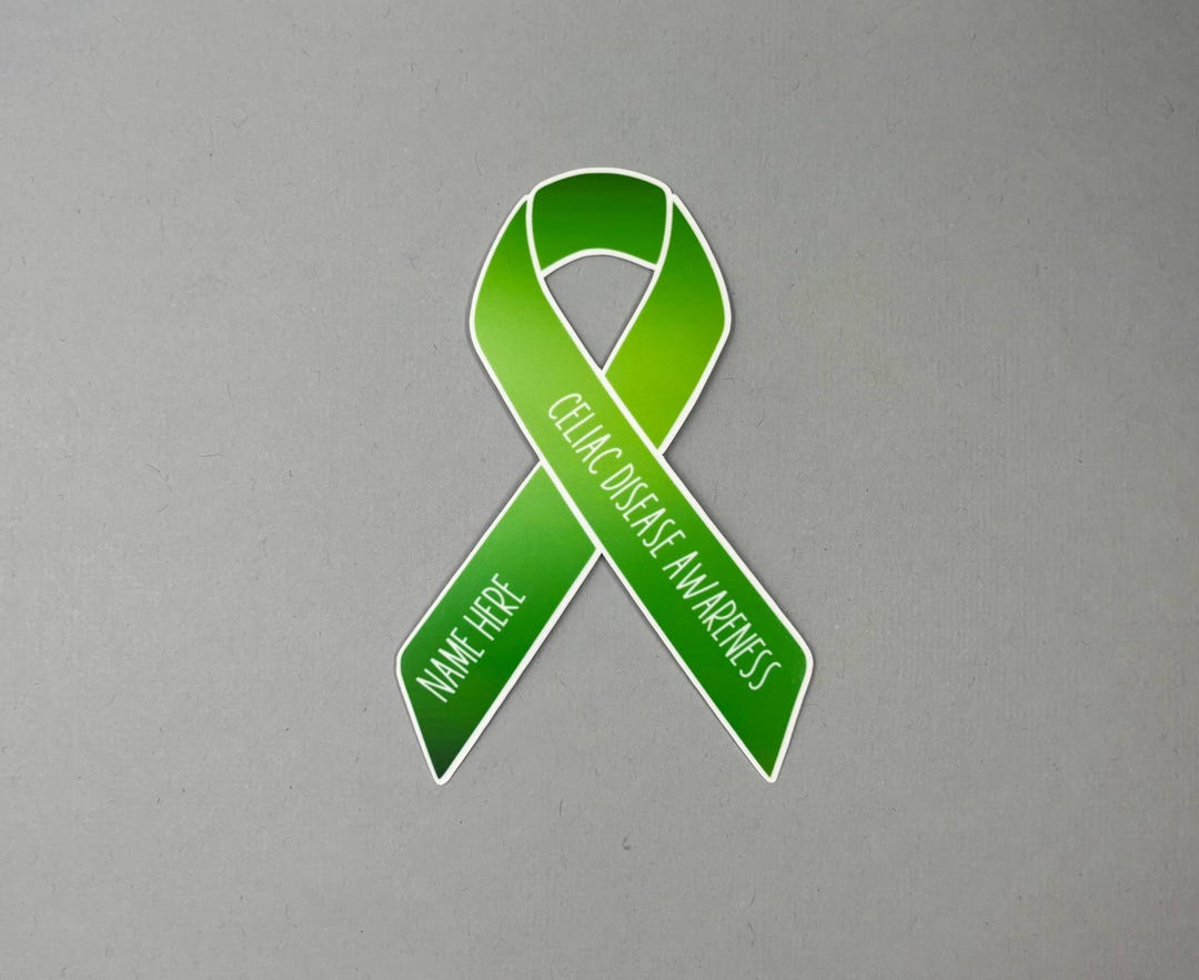 Celiac Disease Awareness Custom Ribbon Sticker | Celiac Disease Sticker ...
