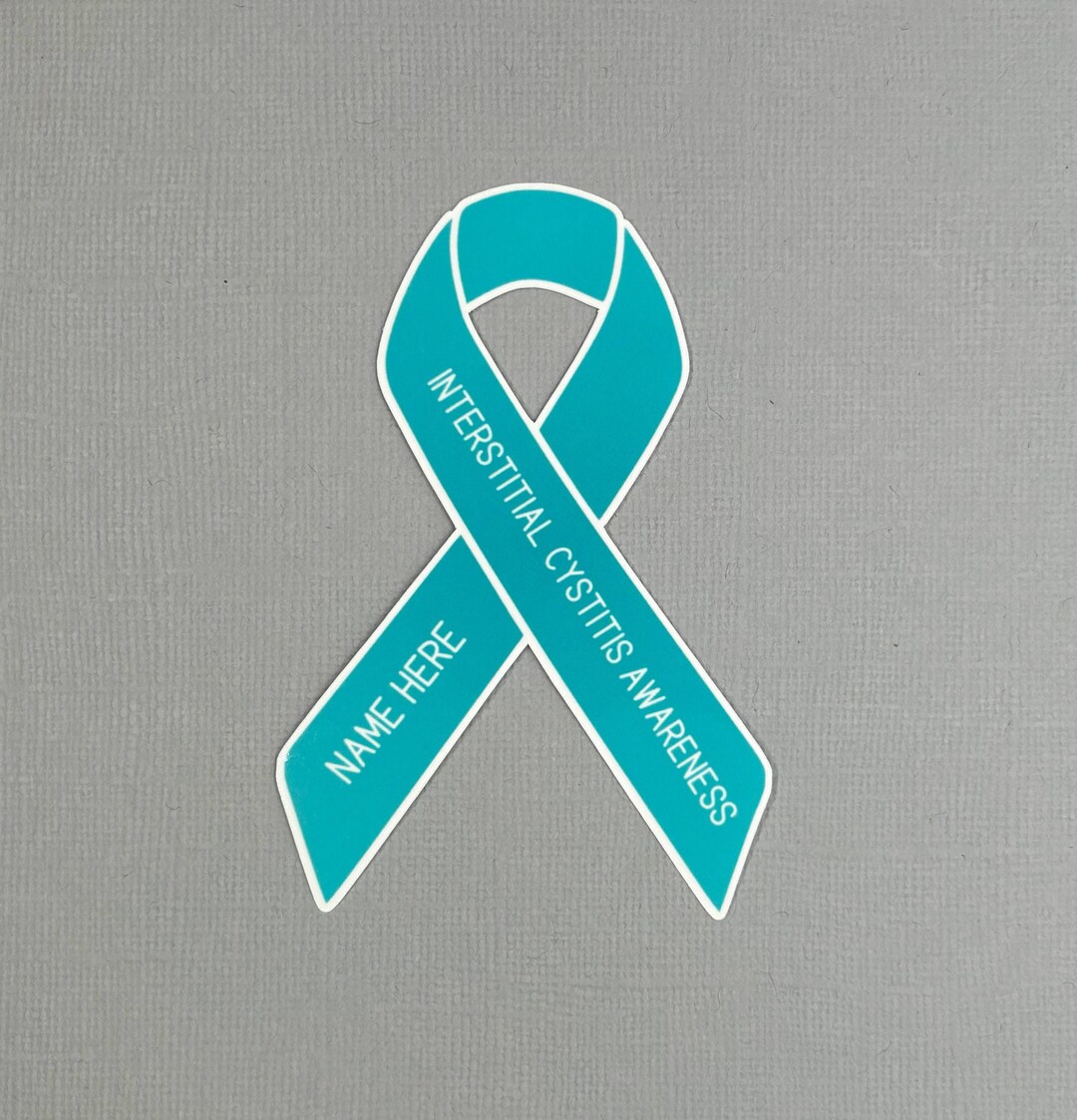 Interstitial Cystitis Awareness Custom Ribbon Sticker | Interstitial ...
