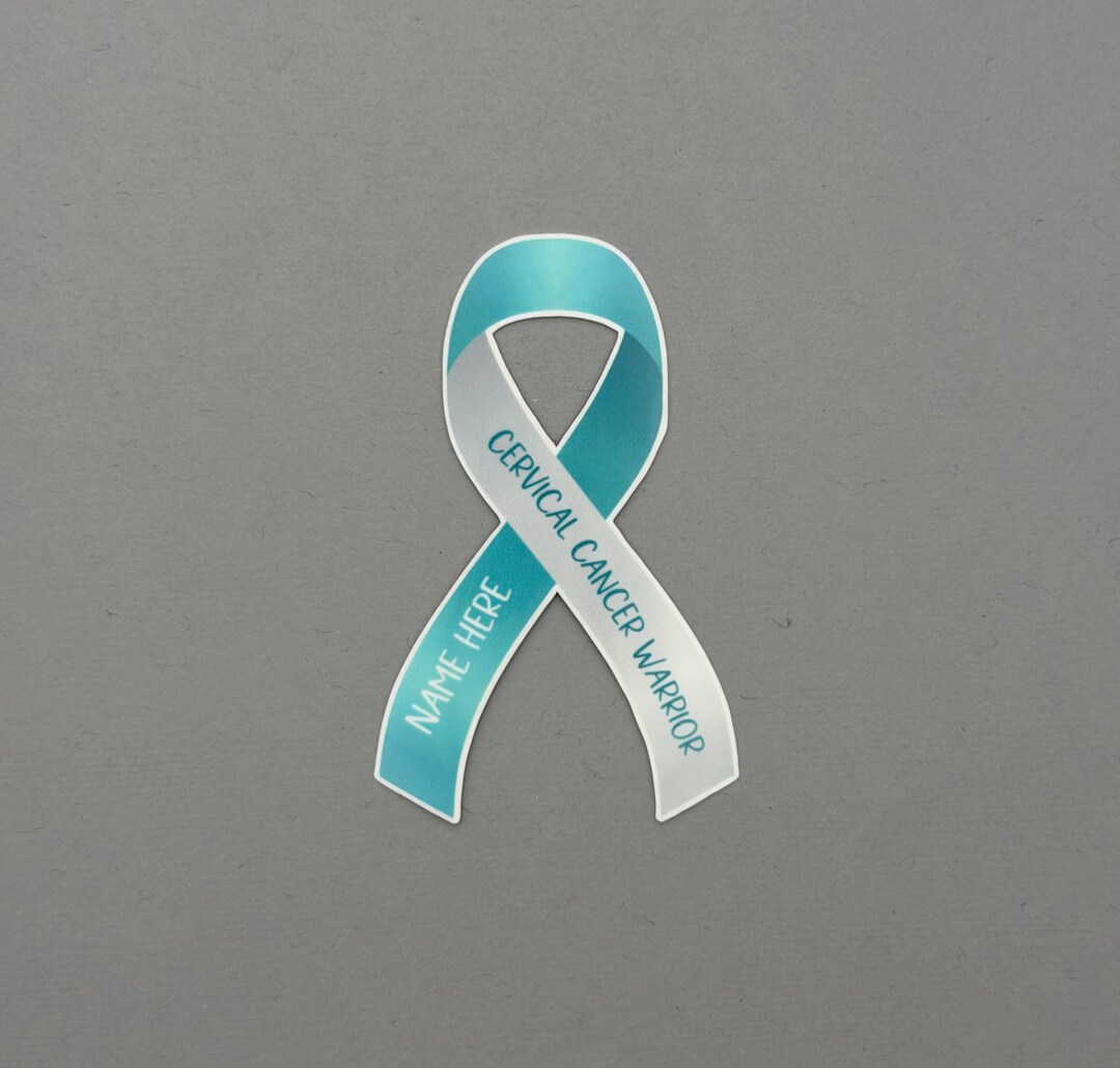 Cervical Cancer Warrior Custom Ribbon Sticker | Water Resistant Sticker ...