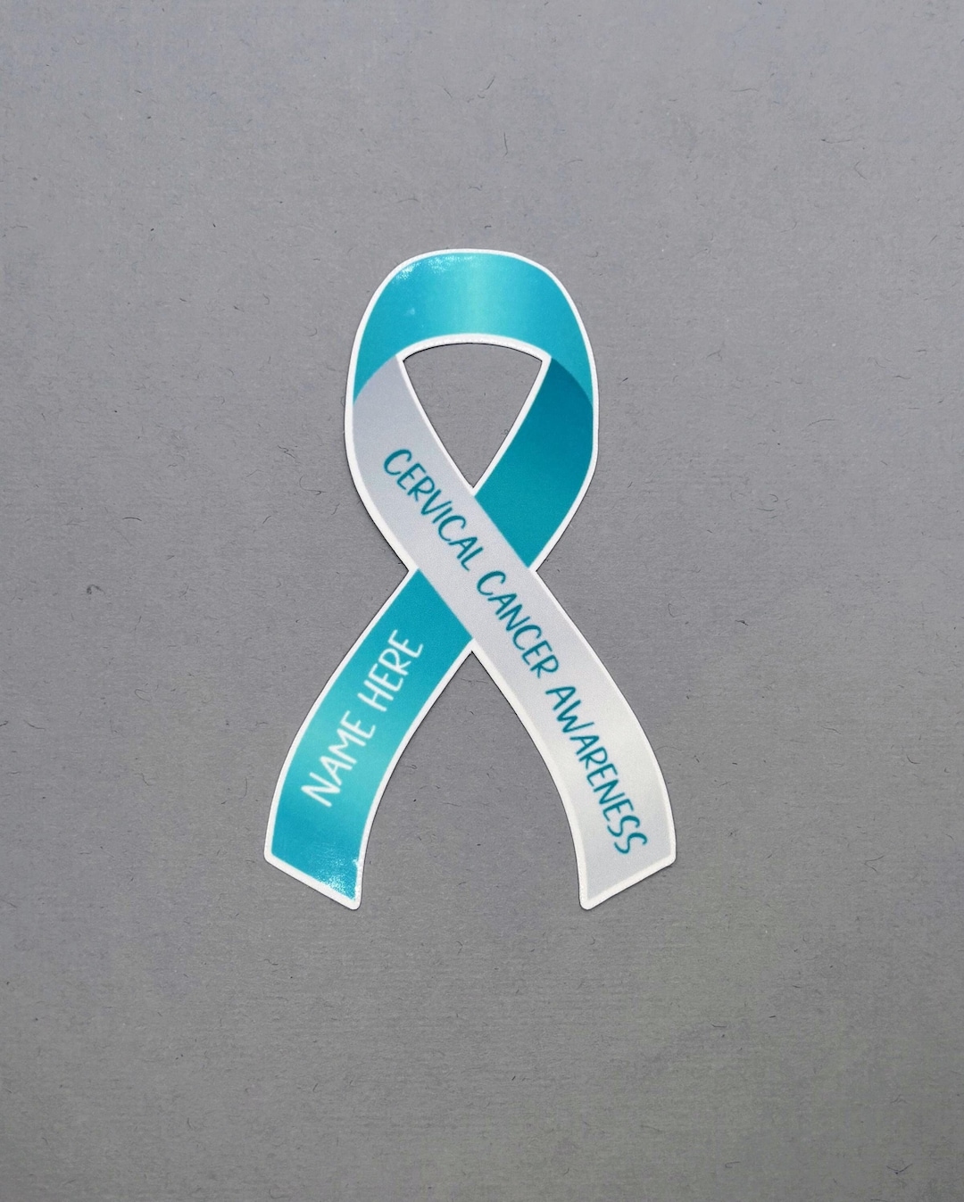 Cervical Cancer Awareness Custom Ribbon Sticker | Cervical Cancer ...