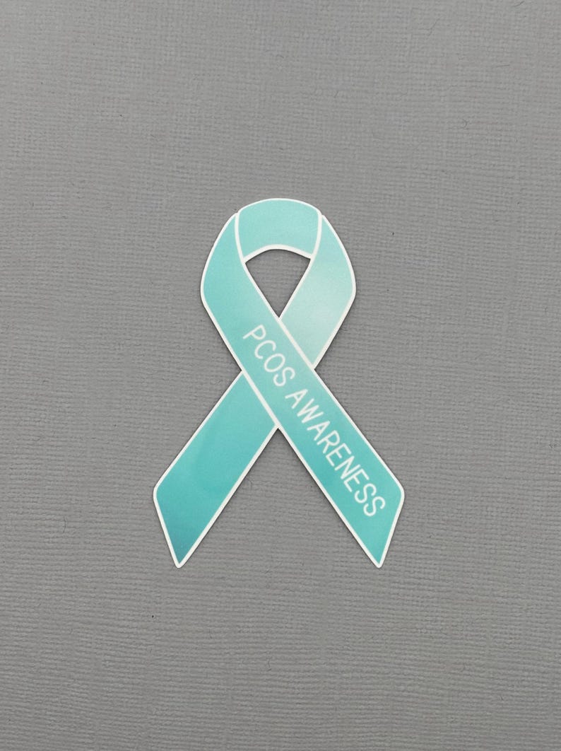 PCOS Awareness Ribbon Sticker | PCOS Sticker | Polycystic Ovary ...