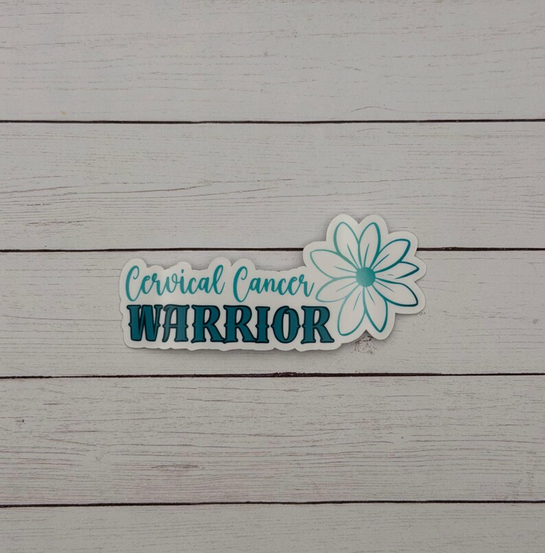Cervical Cancer Warrior Flower Sticker | Water Resistant Sticker - Etsy