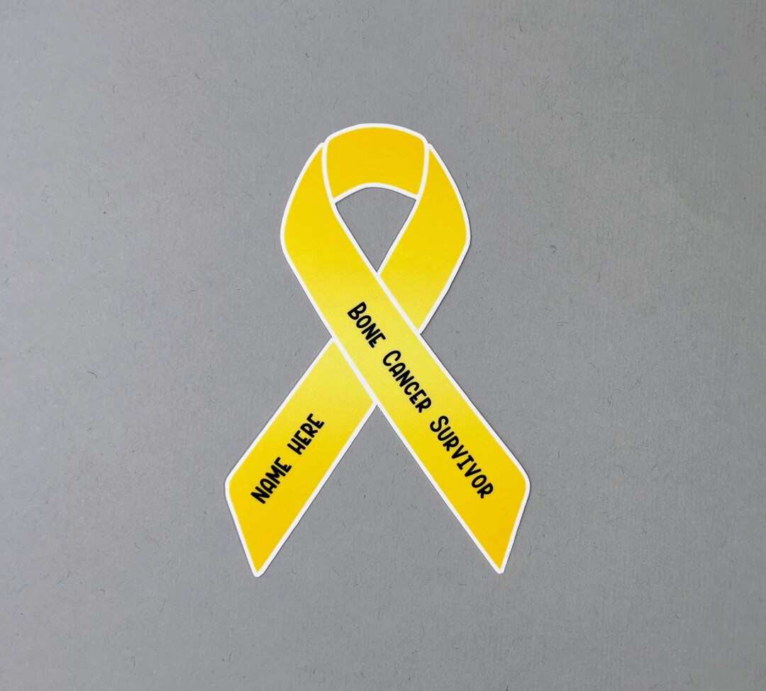 Bone Cancer Survivor Custom Ribbon Sticker | Bone Cancer Sticker | Bone ...