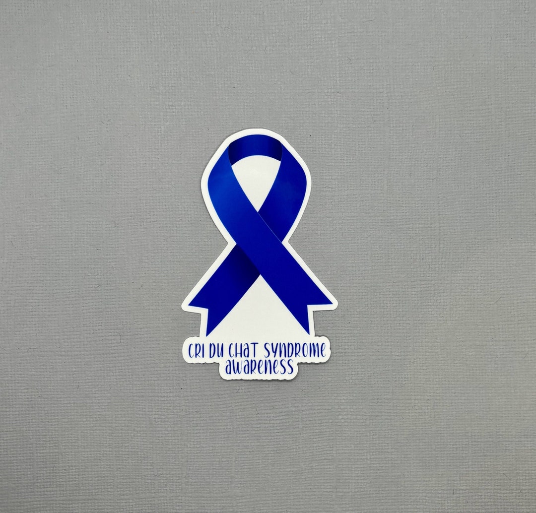 Cri Du Chat Syndrome Awareness Ribbon Sticker | Cri Du Chat | Cri Du ...