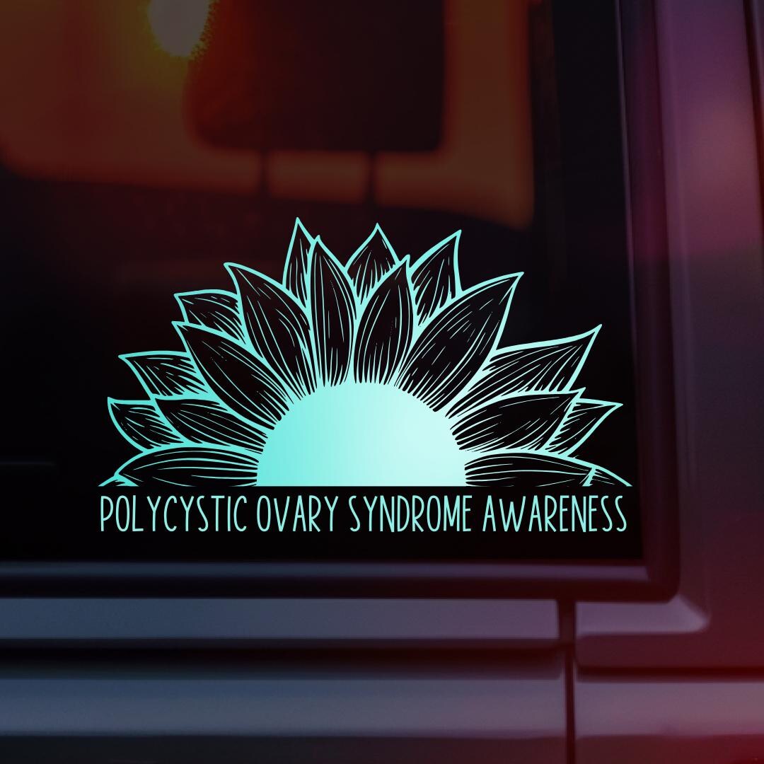Polycystic Ovary Syndrome Awareness Sunflower Car Decal | PCOS Decal ...