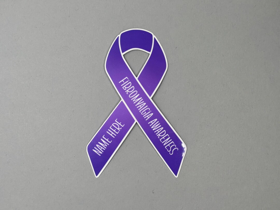 Fibromyalgia Awareness Custom Ribbon Sticker | Fibromyalgia Sticker ...