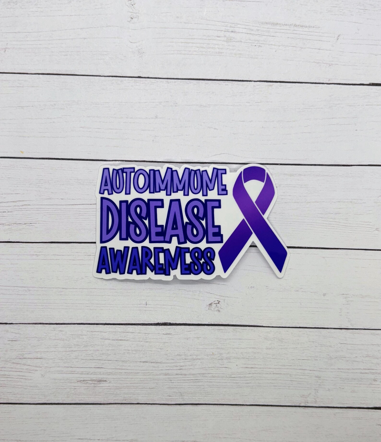 Autoimmune Disease Awareness With Ribbon Sticker | Autoimmune Disease ...