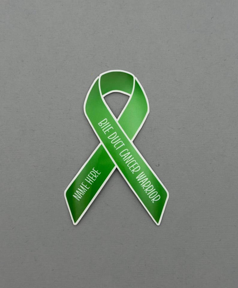 Bile Duct Cancer Warrior Custom Ribbon Sticker | Water Resistant ...