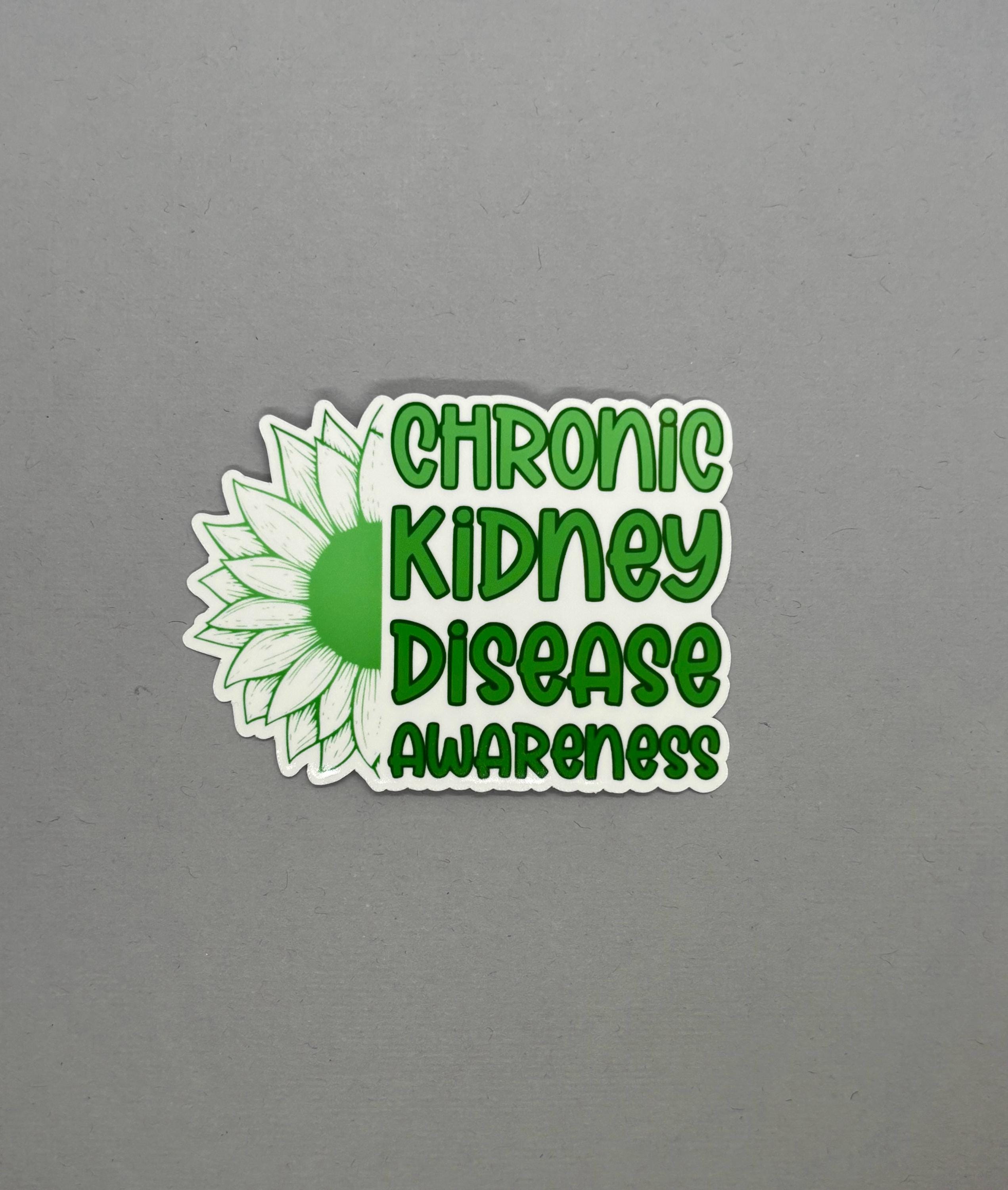 Chronic Kidney Disease Awareness Sunflower Sticker | CKD Awareness ...