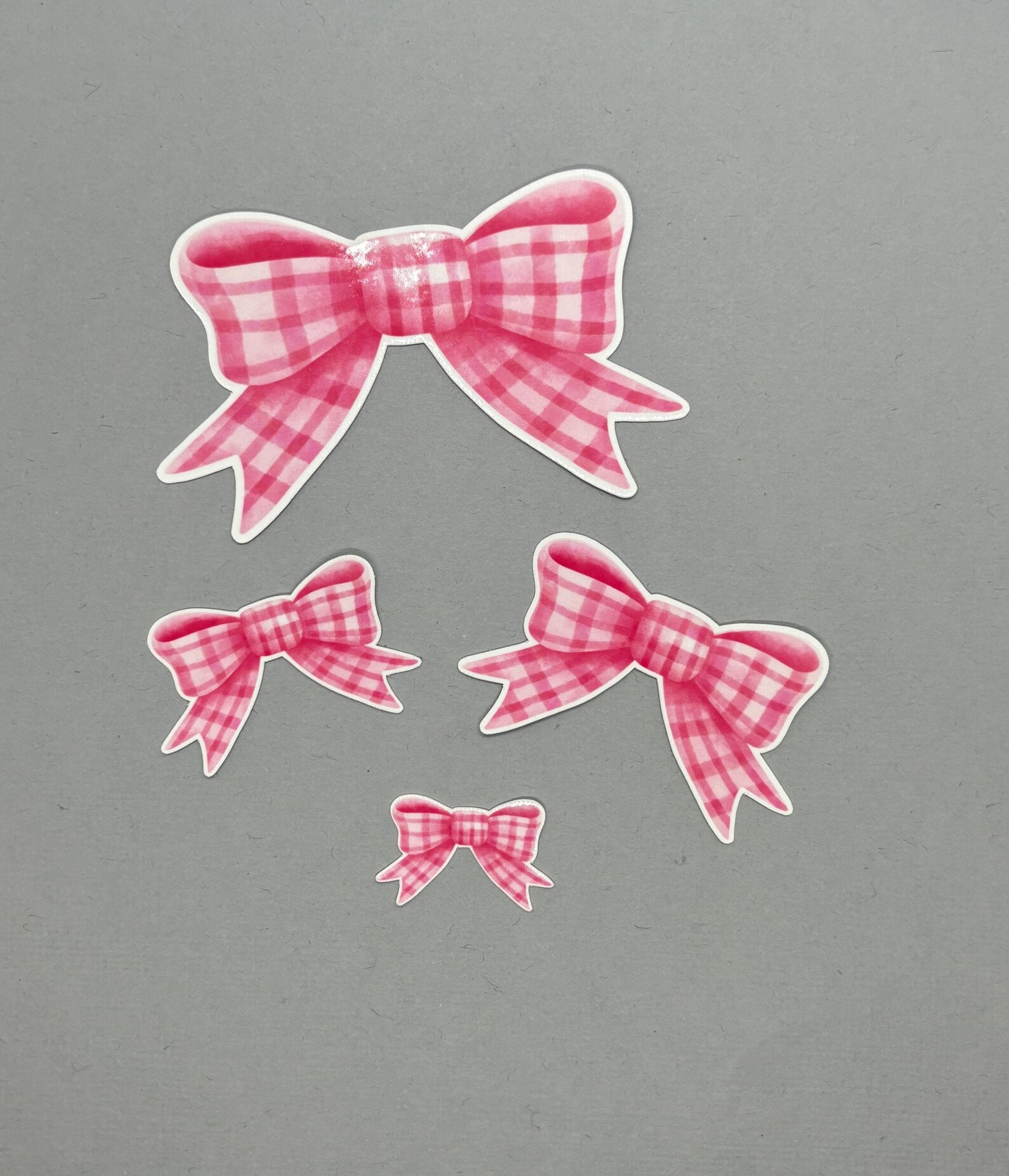 Pink Plaid Bow Sticker Sets | Cute Bow Sticker | Bow Sticker | Pink ...