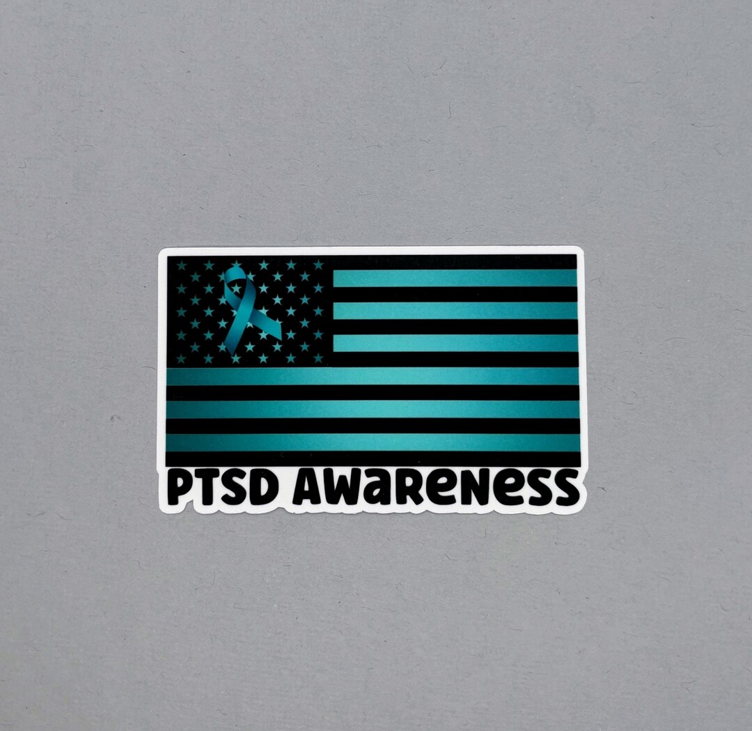 PTSD Awareness American Flag Sticker | Post Traumatic Stress Disorder ...
