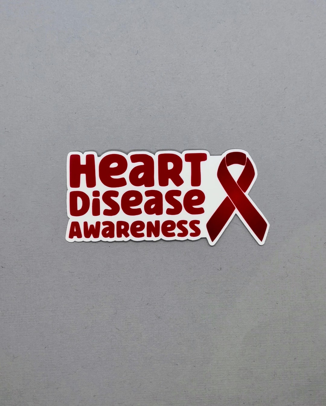 Heart Disease Awareness With Ribbon Sticker or Magnet | Heart Disease ...