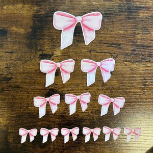 Pink Bow Sticker Sets | Cute Bow Sticker | Bow Sticker | Pink Coquette ...