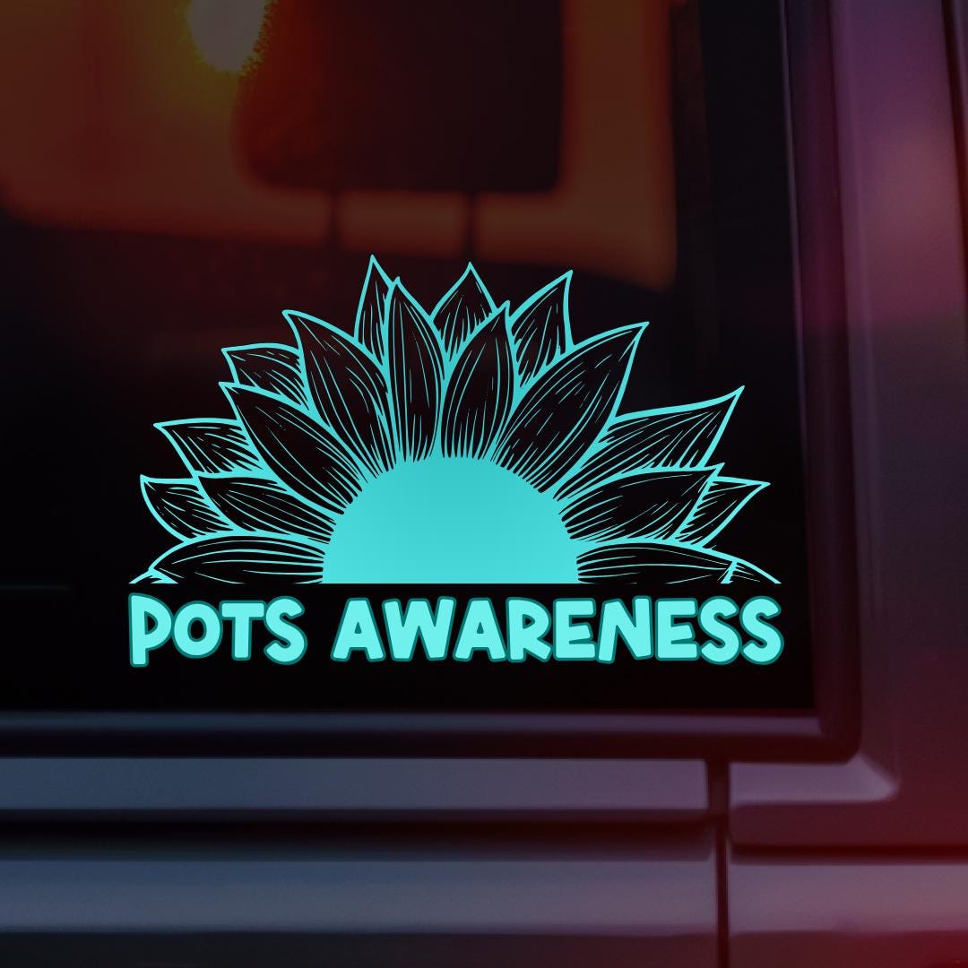 POTS Awareness Sunflower Car Decal | Postural Orthostatic Tachycardia ...