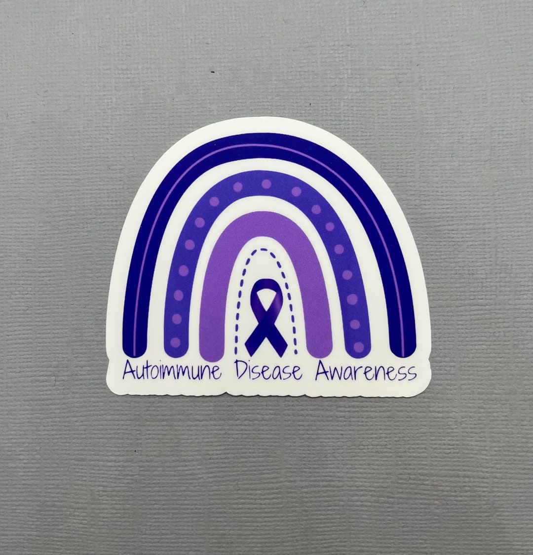 Autoimmune Disease Awareness Purple Rainbow Sticker | Autoimmune ...