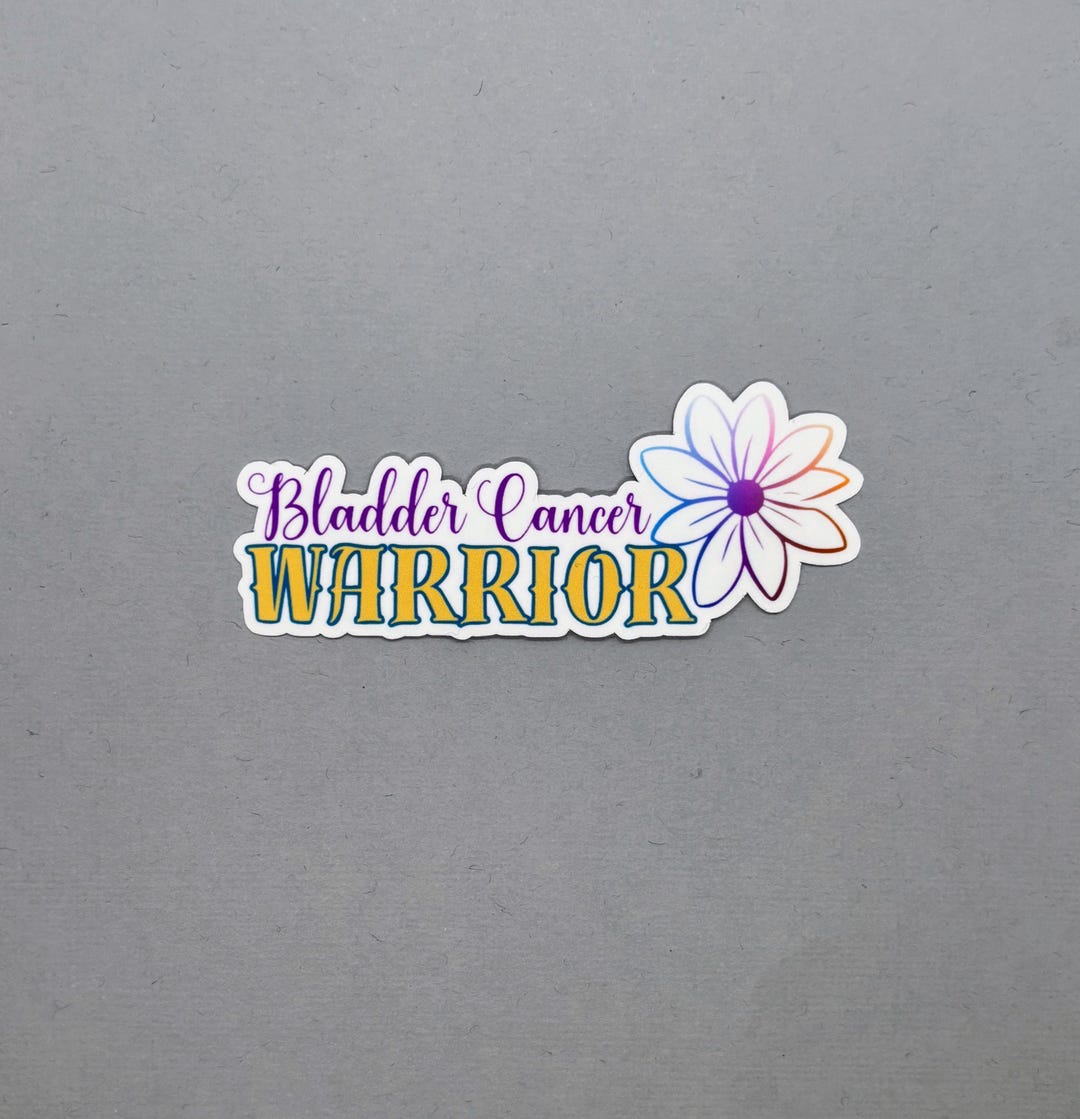 Bladder Cancer Warrior Flower Sticker | Bladder Cancer Sticker ...