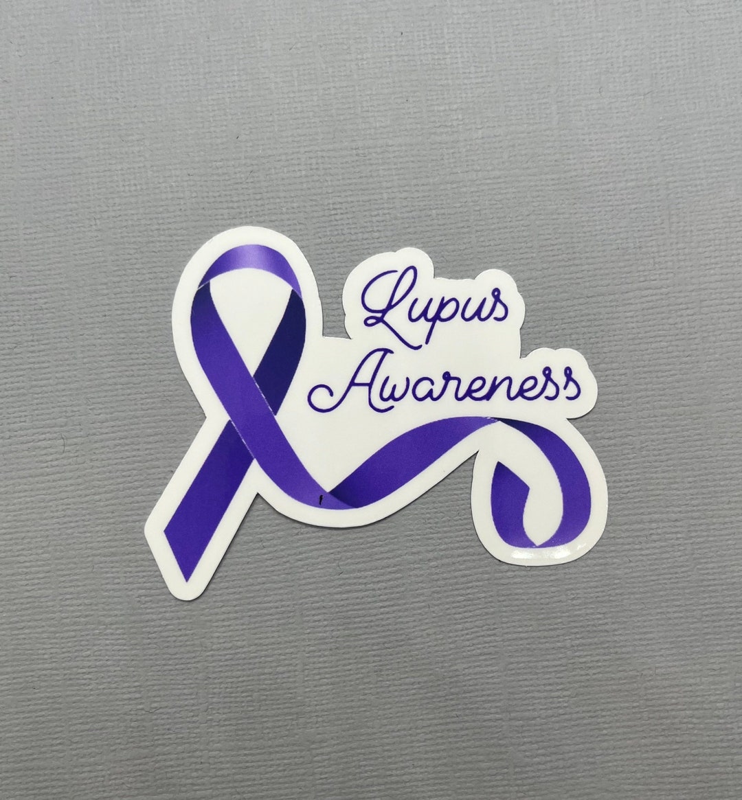 Lupus Awareness Purple Ribbon Sticker | Autoimmune Disease Awareness ...
