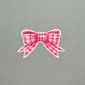 Pink Plaid Bow Sticker Sets | Cute Bow Sticker | Bow Sticker | Pink ...