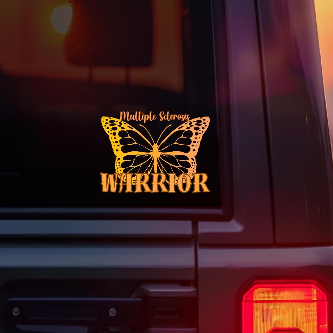 Multiple Sclerosis Warrior Butterfly Car Decal | Multiple Sclerosis ...