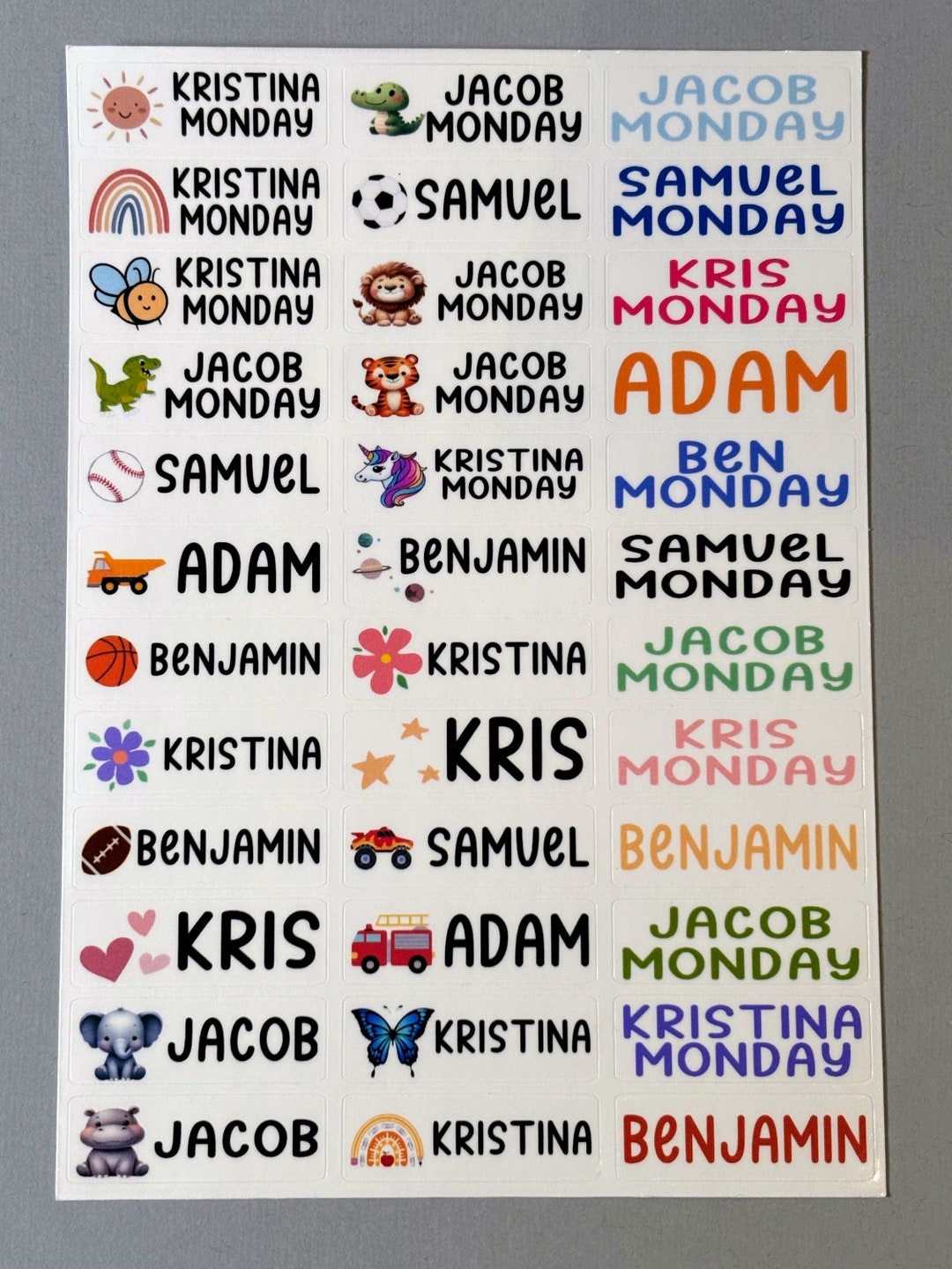 Custom Name Stickers | 36 Stickers | School Labels | School Stickers ...