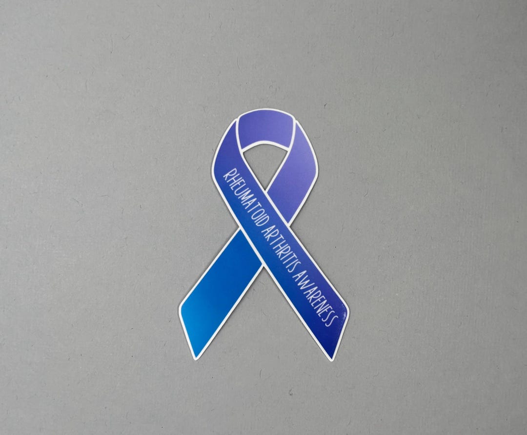Rheumatoid Arthritis Awareness Ribbon Sticker | Rheumatoid Arthritis ...