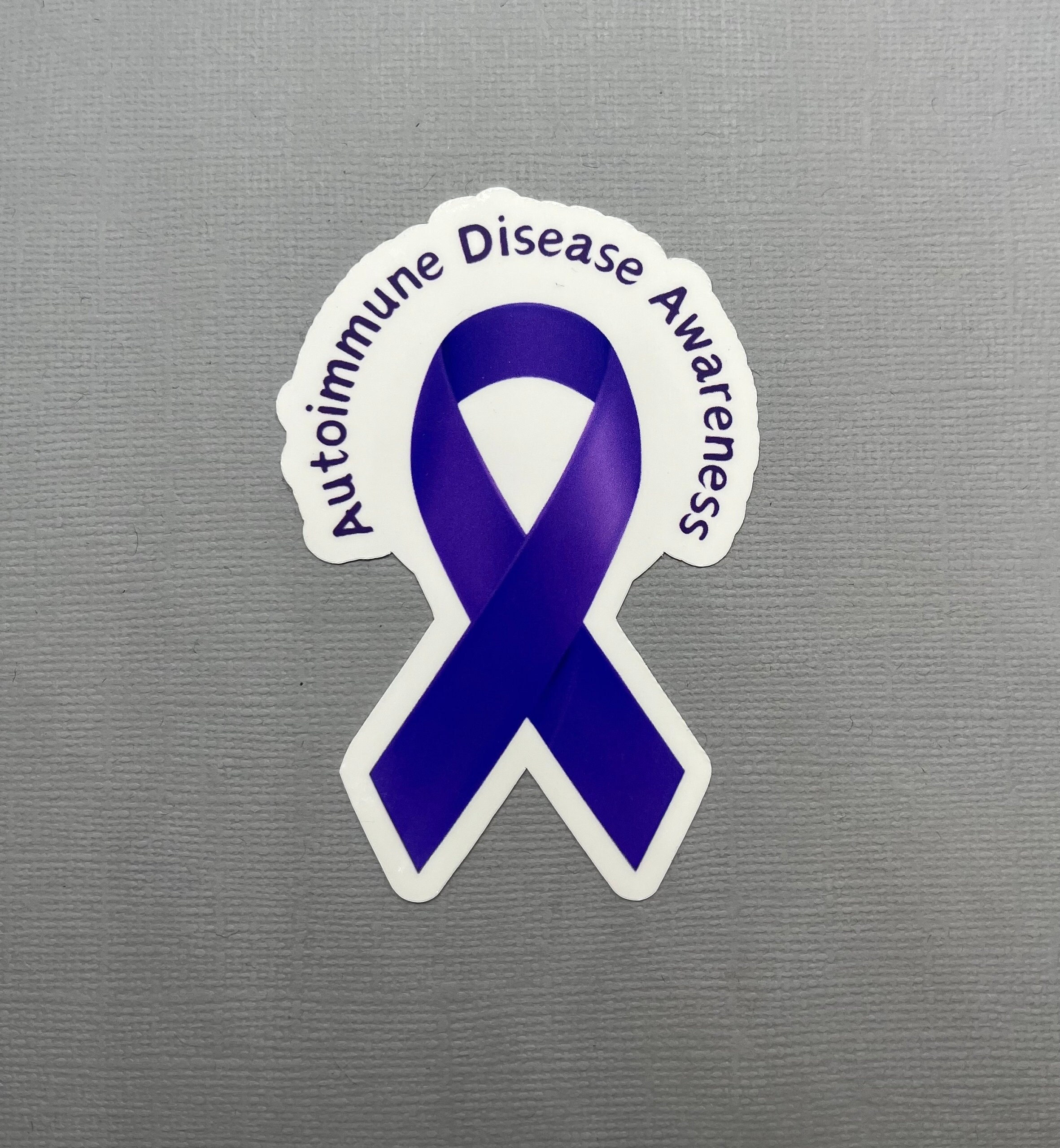 Autoimmune Disease Awareness Purple Ribbon Sticker Autoimmune Disease ...