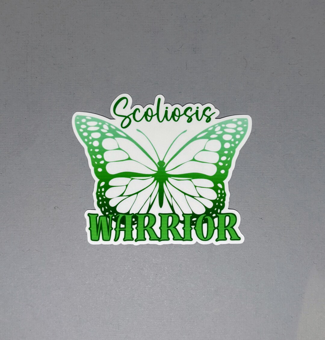 Scoliosis Warrior Butterfly Sticker | Scoliosis Awareness | Scoliosis ...