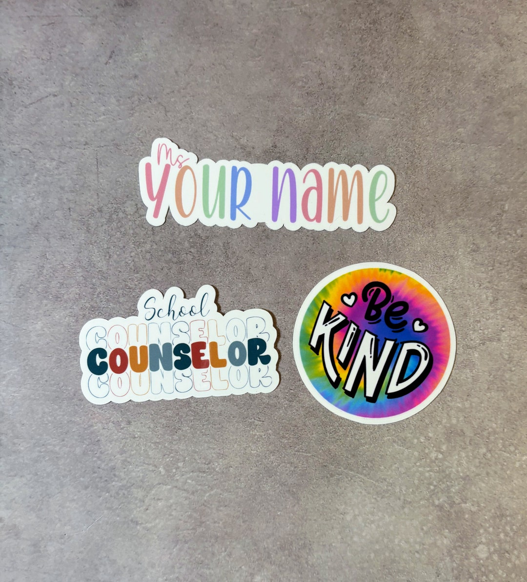 Counselor 3 Sticker Bundle With Customizable Name in Pastel Color ...