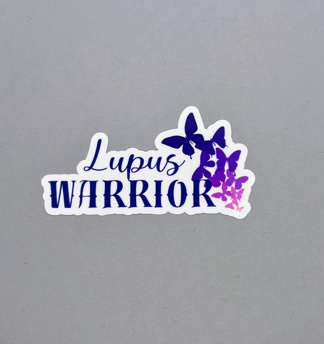 Lupus Warrior Purple Butterflies Sticker or Magnet | Autoimmune Disease ...
