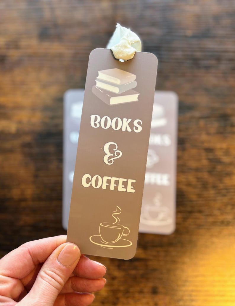 Books & Coffee Bookmark | Cute Bookmark | Gift for Mom | Gift for ...