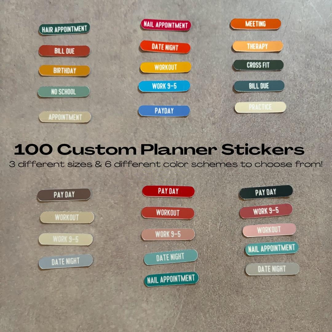 100 Custom Planner Stickers | Planner Organization | Planner Stickers ...