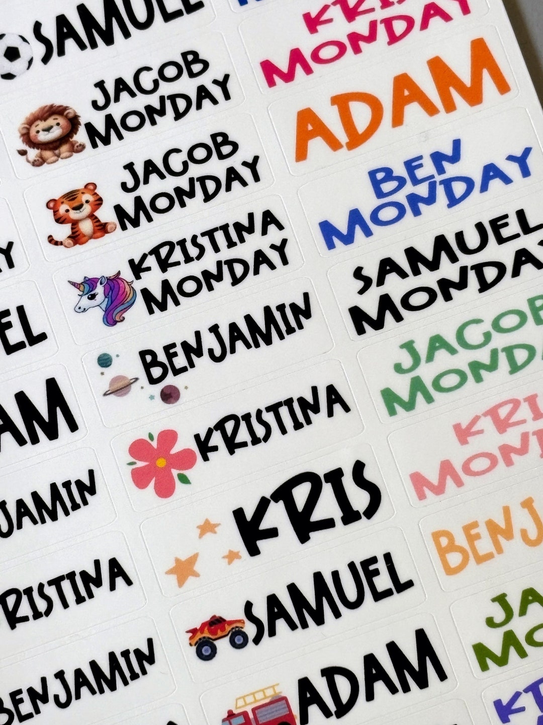 Custom Name Label Stickers