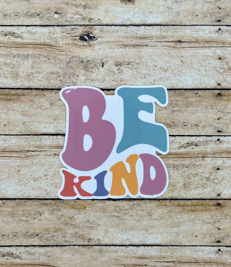 Be Kind Retro Sticker | Retro Sticker | Quote Sticker | Gift for Her ...