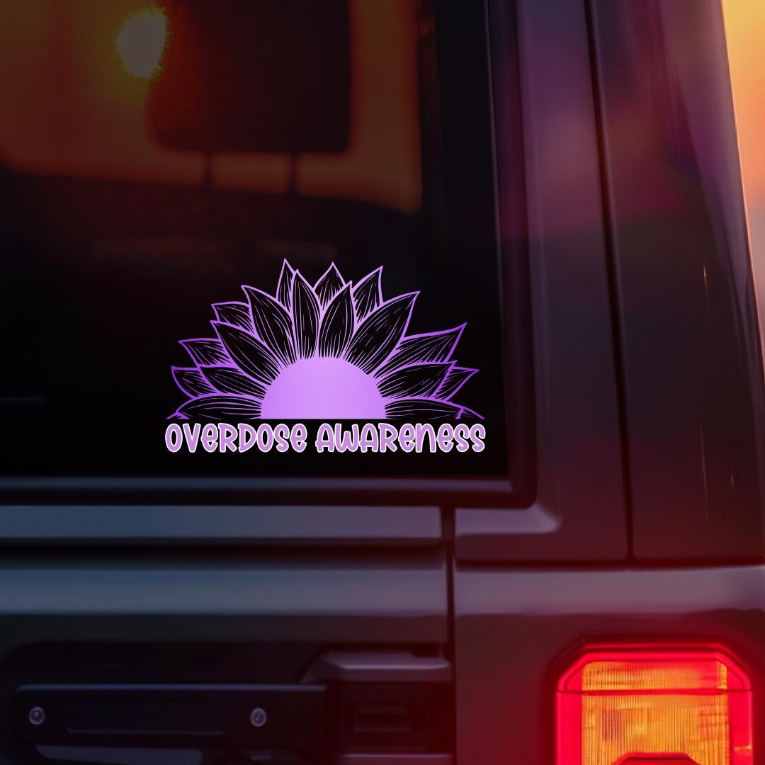 Overdose Awareness Sunflower Car Decal | Overdose Decal | Overdose ...