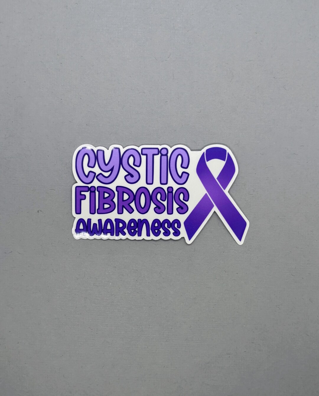 Cystic Fibrosis Awareness With Ribbon Sticker | Cystic Fibrosis Sticker | Cystic Fibrosis ...