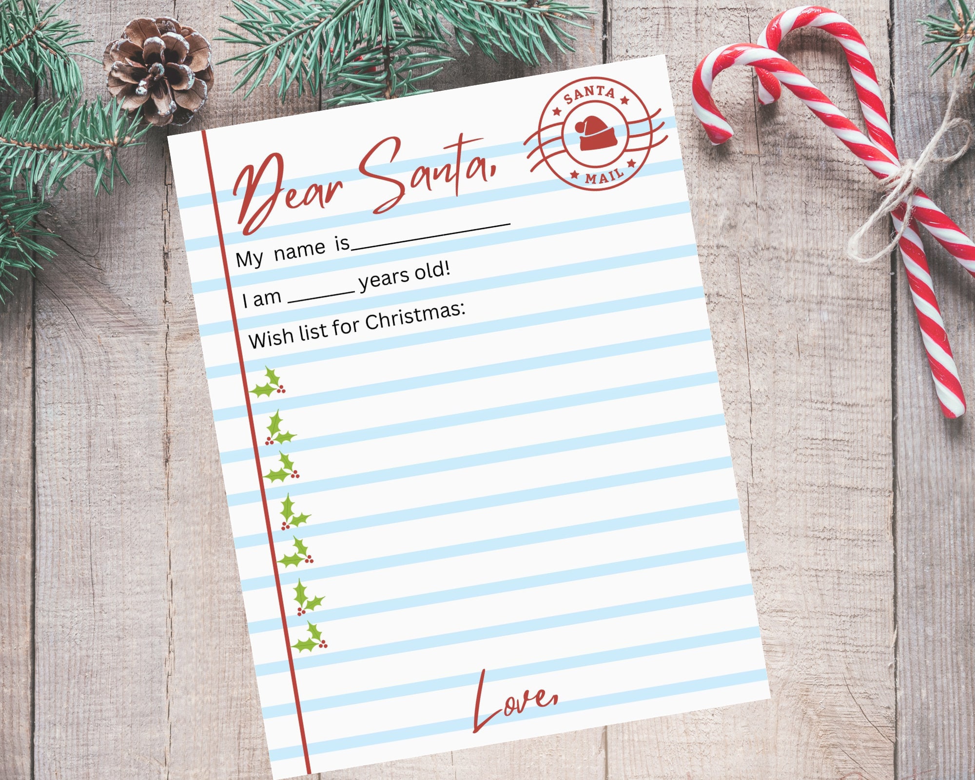 Printable Santa Letter - Etsy