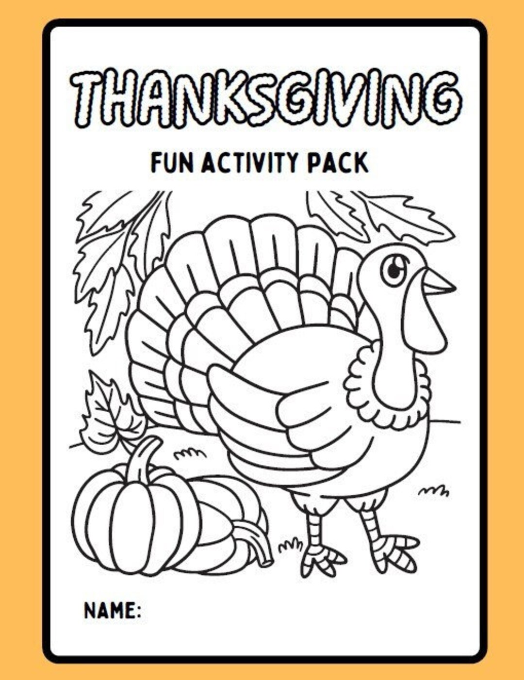 Thanksgiving Fun Activity Pack - Etsy