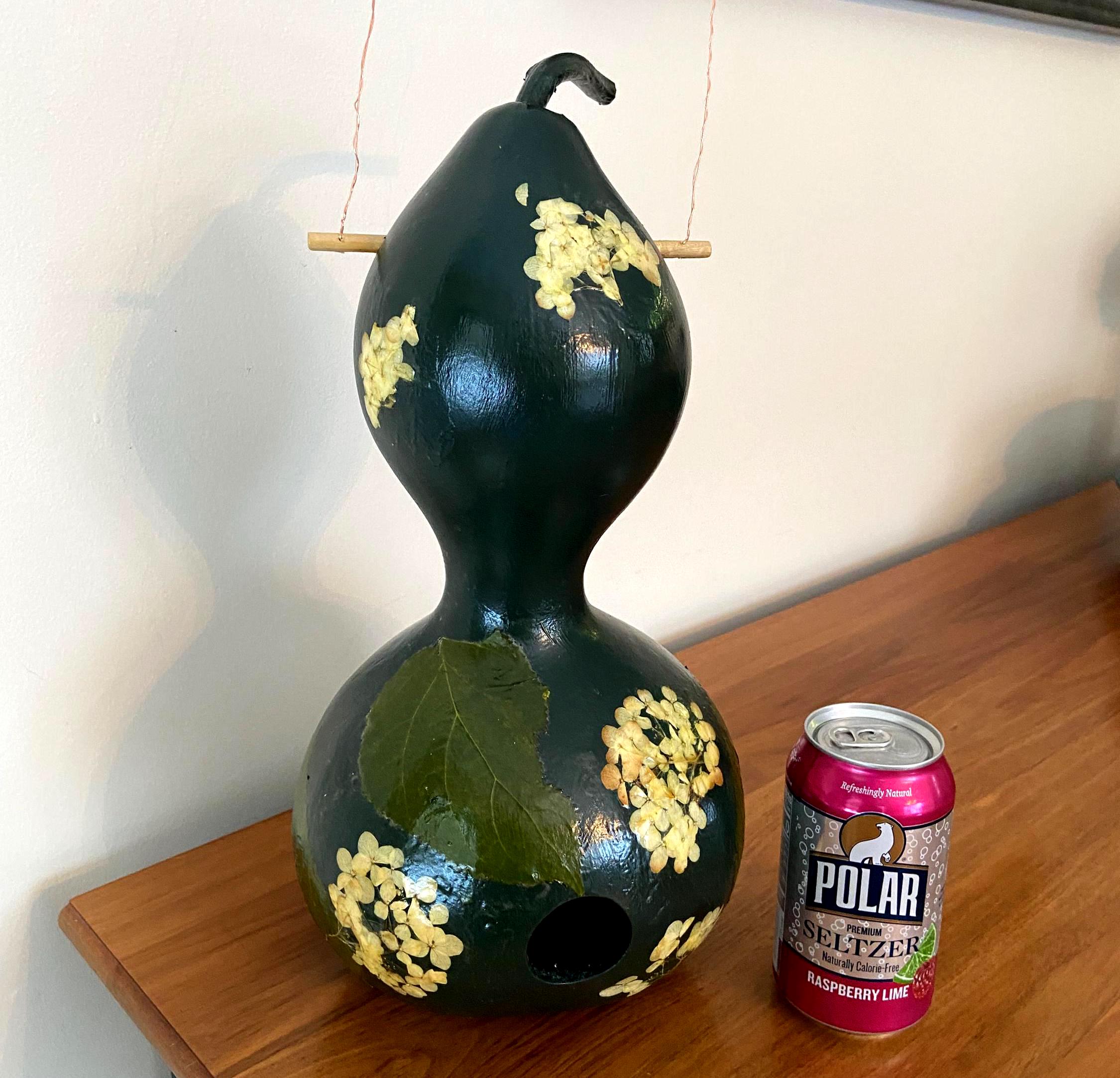 Natural Gourd Bird House With Real Decoupaged Flowers and Leaves - Etsy