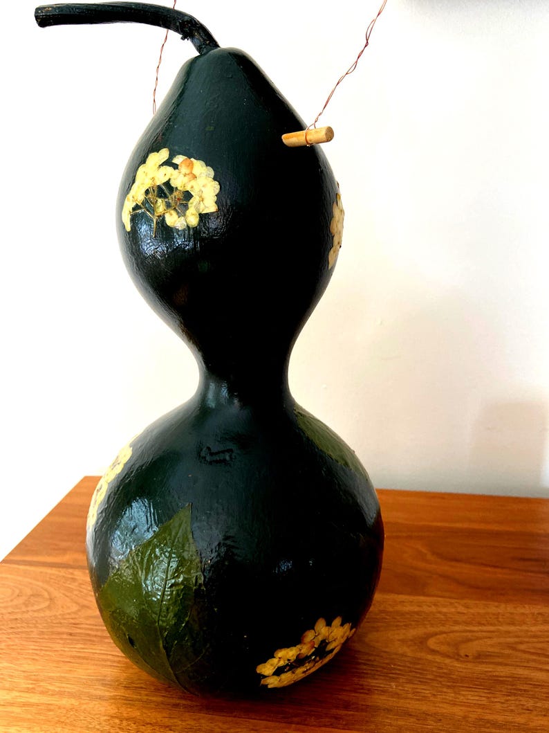Natural Gourd Bird House With Real Decoupaged Flowers and Leaves - Etsy