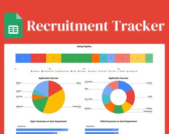 Recruitment Tracker Google Sheets Applicant Tracking Spreadsheet Hiring ...