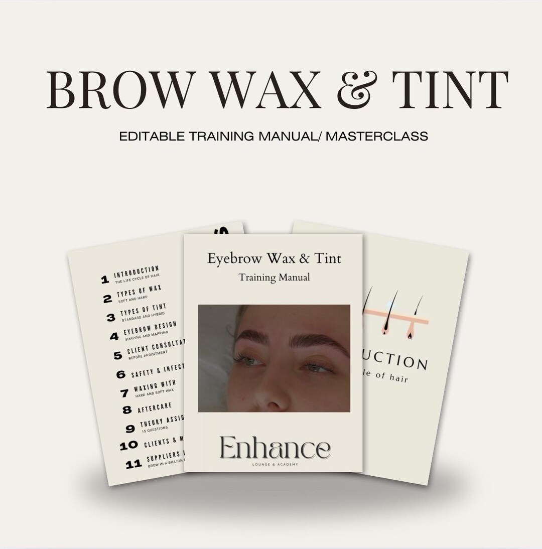 Editable Specialist Brow WAX & TINT Manual | Ebook Brow Training Manual | Brow Business | Canva ...