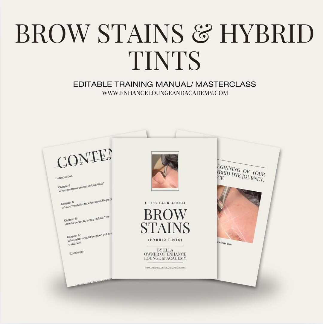 Editable Specialist Brow Manual | Ebook Brow Training Manual | Brow Business | Canva Template - Etsy