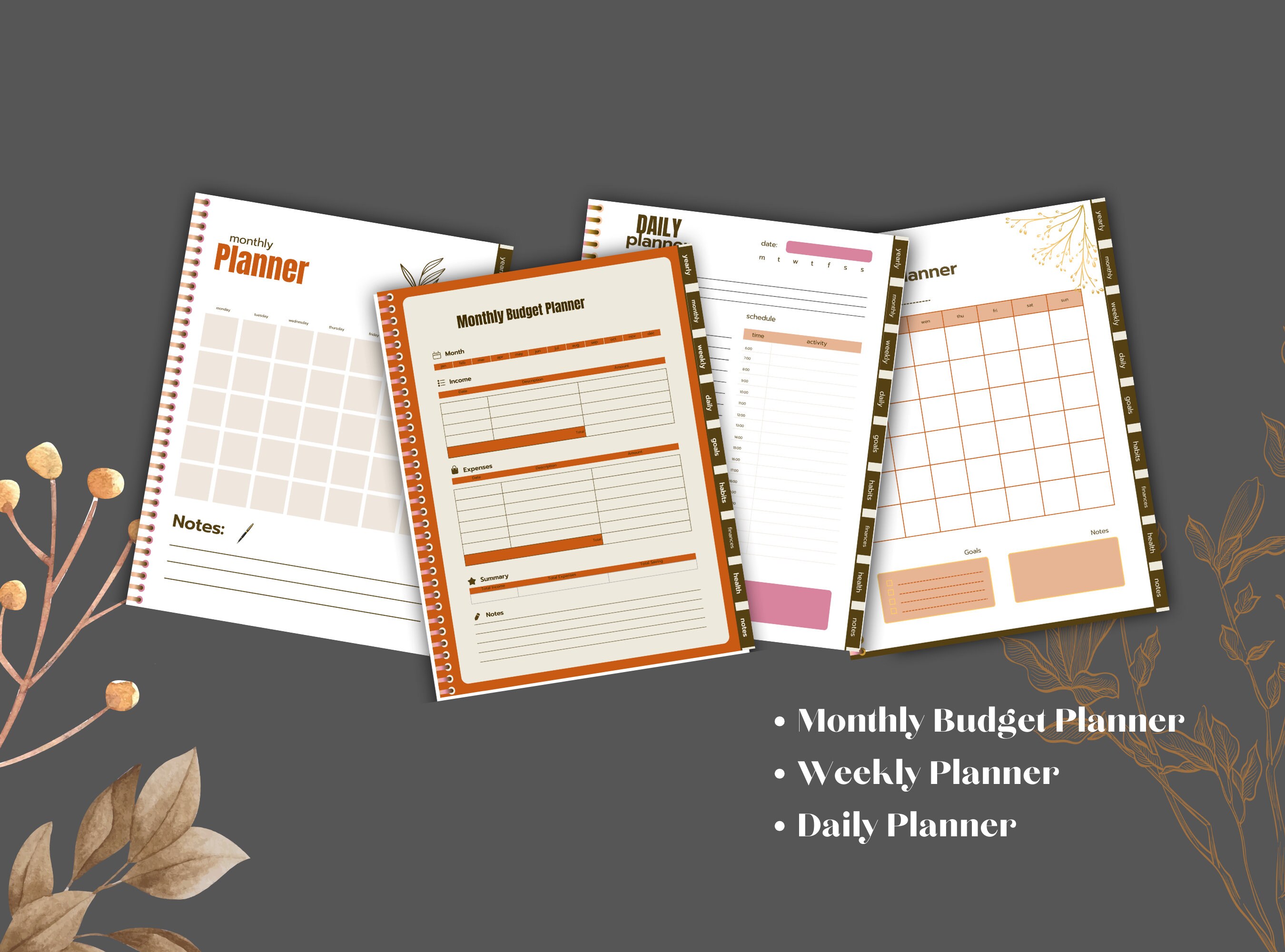 Brown Aesthetic Digital Planner 2024 | Undated Digital Planner ...