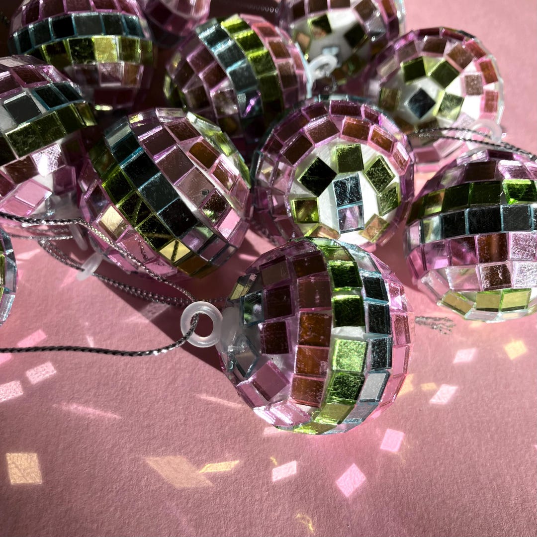 Mini Disco Ball Ornament Easter Tree Bauble Galentine for Sister Small ...