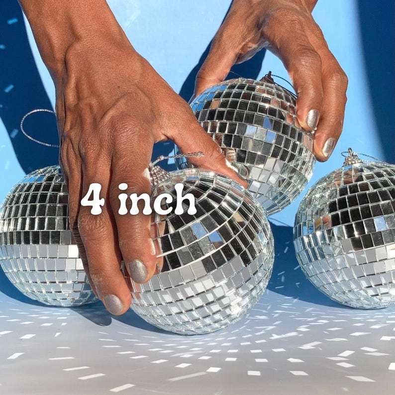 Mirror Disco Ball Party Decoration New Year Eve Ceiling Accessory Retro ...