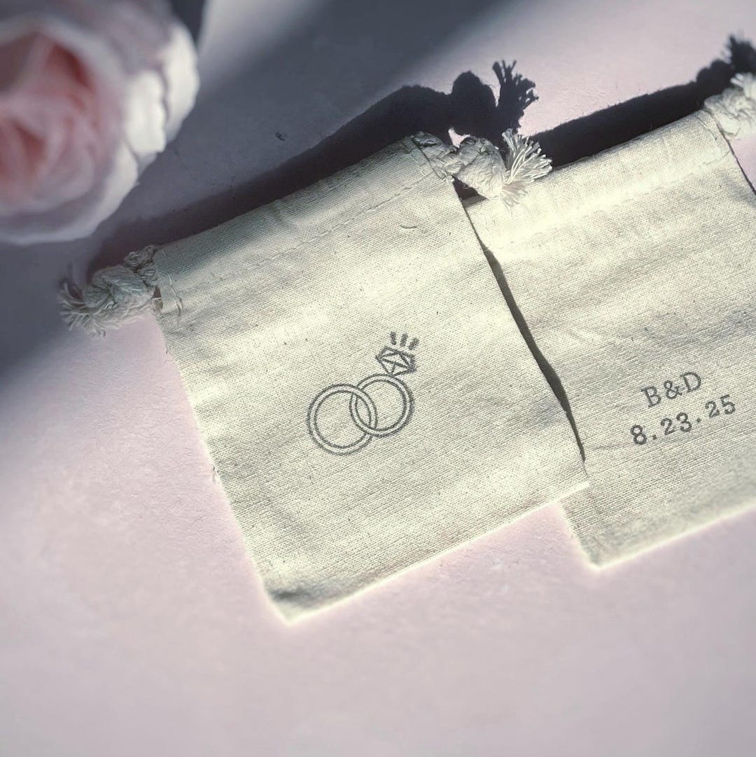 Personalized Muslin Wedding Ring Bag Unique Ring Bearer Pouch ...