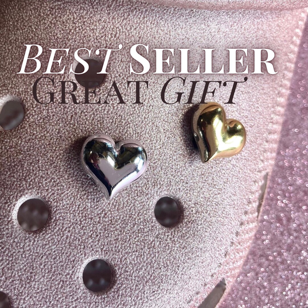 Bling Silver Heart Shoe Charm Gift Idea for Bride Gold Gem Clog Shoe ...