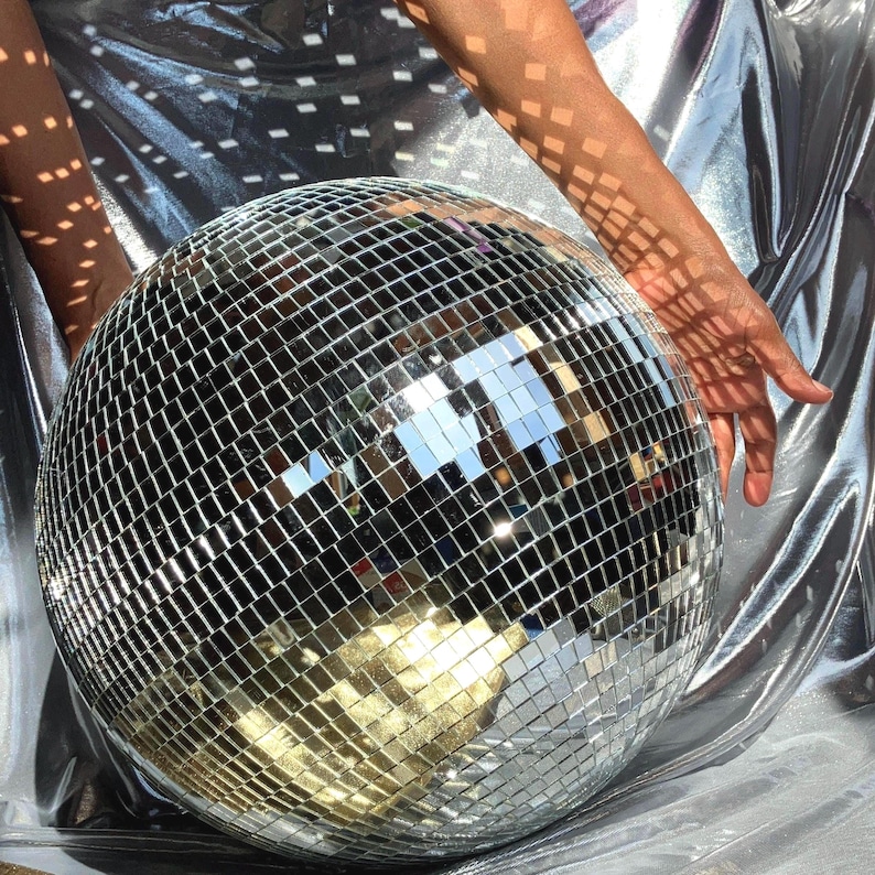 Big Disco Ball DJ Wedding Dance Floor Decor 16 Inch Mirror Ball Hanging ...