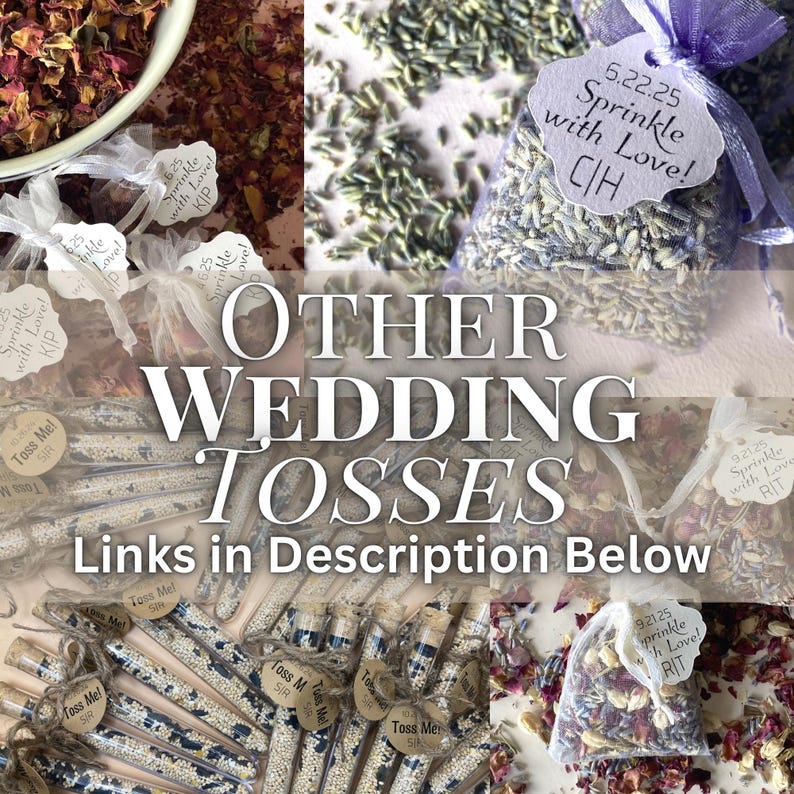 Wedding Exit Toss Dried Petal Wedding Favor Packet Design Custom Tag ...